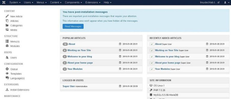 Create your own Website with Joomla (Install Joomla on Linux) - LinuxTechLab